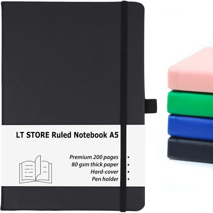 A5 Cahier Ligné À Couverture Rigide Journal A5 Ligné 80G Poche De ...