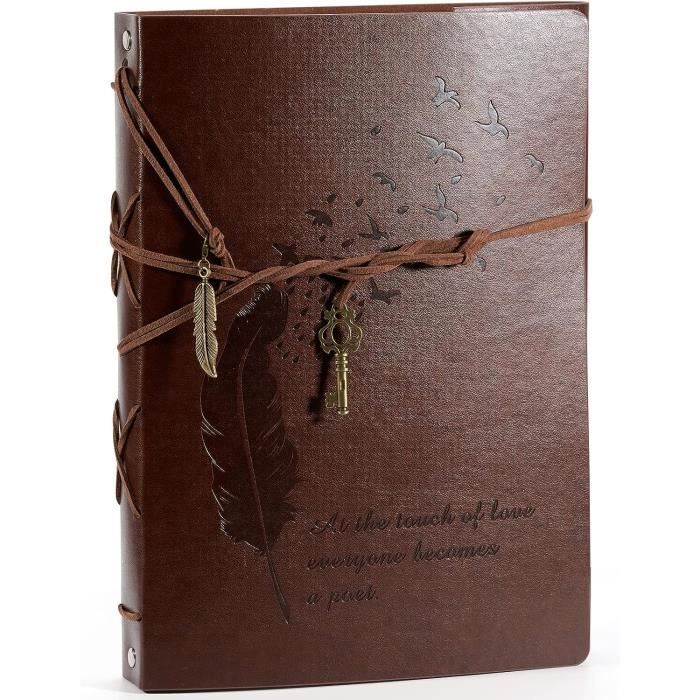 Carnet De Notes En Cuir B5, Blanc Cahier De Voyage Diary Notebook ...