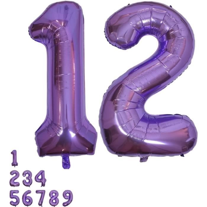 Ballon 12 Ans Violet Xxl - Ballon Anniversaire 12 Ans Decoration ...