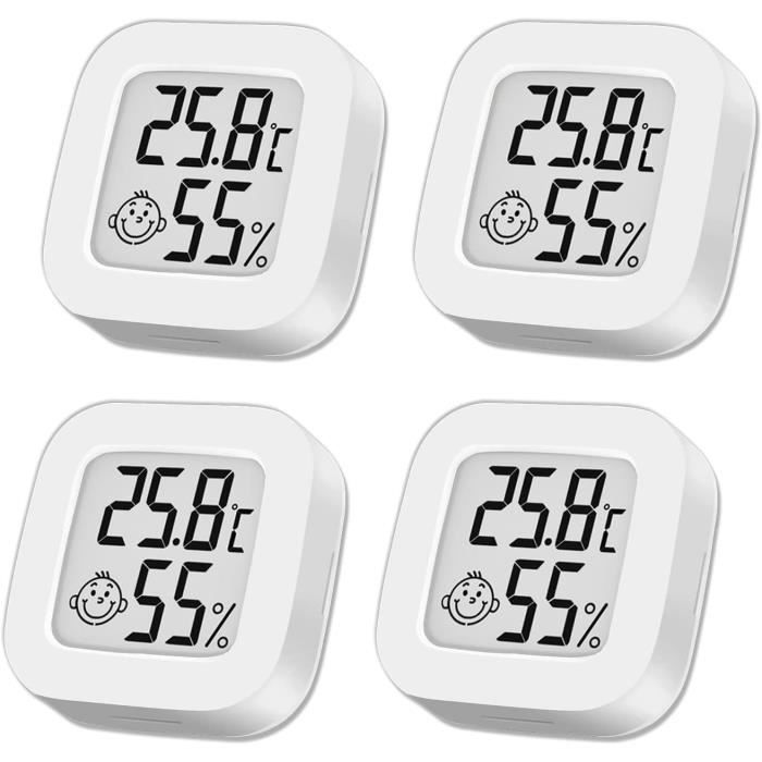 4 Mini Thermomètre Hygromètre Intérieur Digital Thermometer Hygrometer Portables Thermometre ...