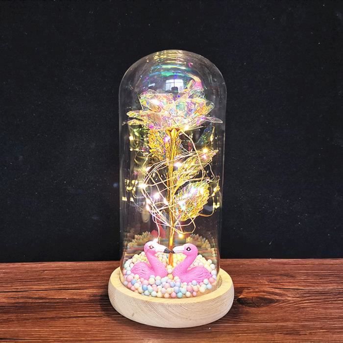 Lampe Led Rose Éternelle En Feuille De Verre, Décoration Pour La Maison ...