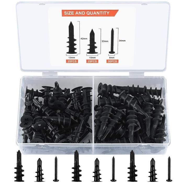 Chevilles À Placo Avec Vis, Chevilles Isolantes, 100 Pièces Chevilles ...