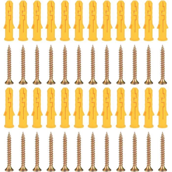 Lot De 50 Vis Et Chevilles Pour Mur De Maçonnerie, Brique, Béton, Vis ...