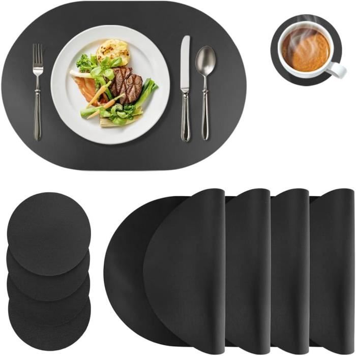 Lot De 4 Sets De Table En Cuir Pu,Set De Table Lavable Imperméables ...