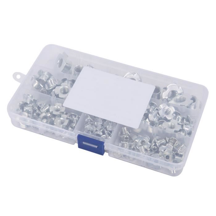 110 pièces ensemble d'écrou en T, écrou en T en acier inoxydable galvanisé, kit d'assortiment 1 ...