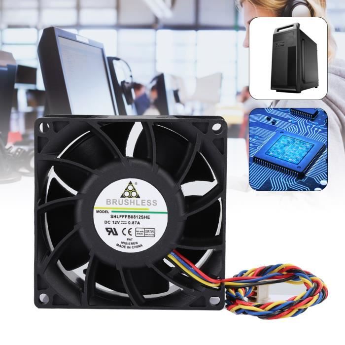 CPU Cooler Dual-Ball PWM 4-Wire Computer Châssis Cooling Fan 4900RPM ...