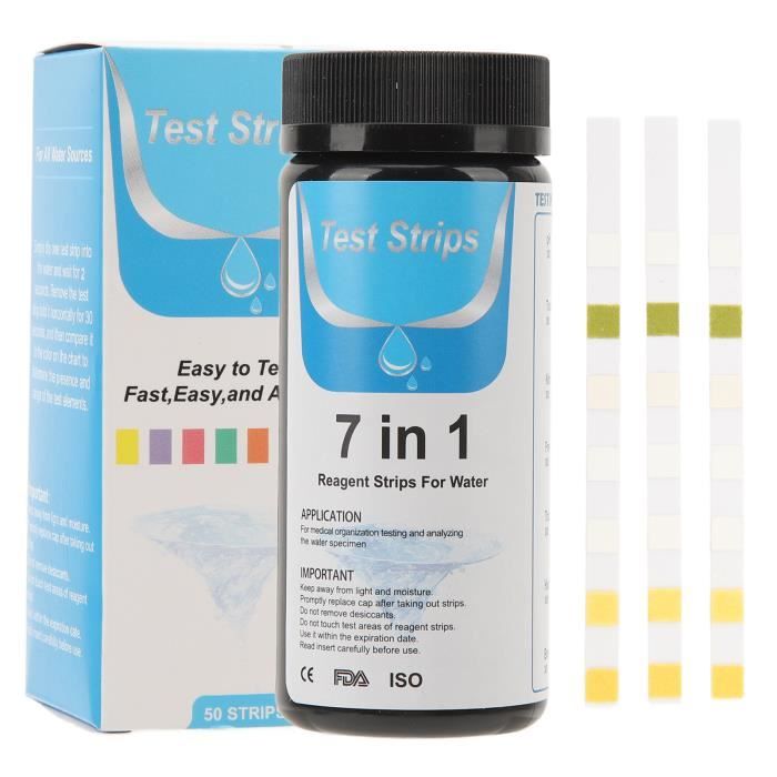 Drfeify Kit de bandelettes de test 7 en 1 pour piscine et spa Kit de ...