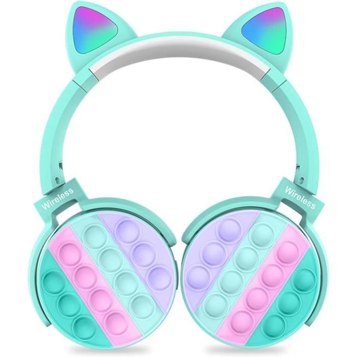 Rainbow Push Pop Fidget Toy Casque Stéréo Bluetooth À Fixer Sur La Tête ...