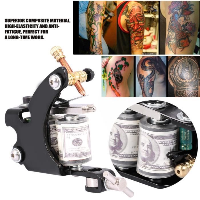 JOP Durable Tattoo Liner Shader Iron Machine Gun 10 Wrap Cuivre Bobines ...