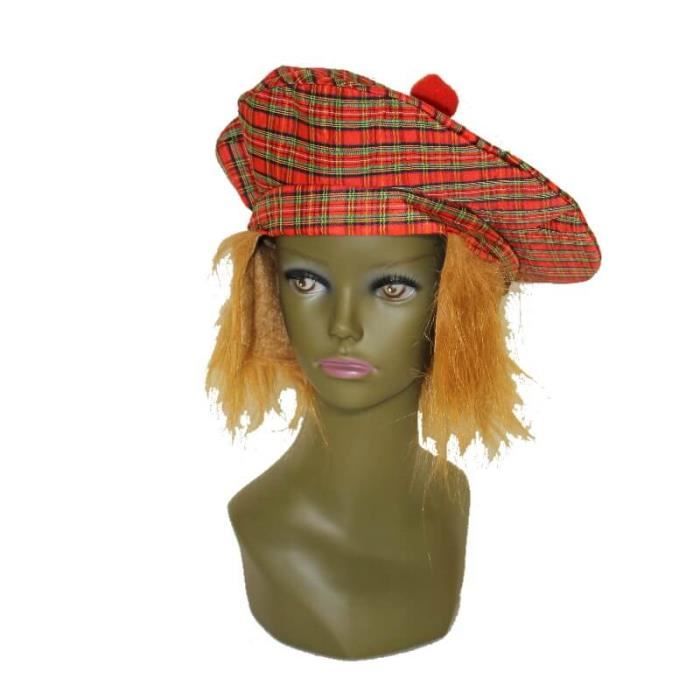 Béret Écossais Avec Pompon Et Cheveux Adulte Cdiscount Beaux Arts
