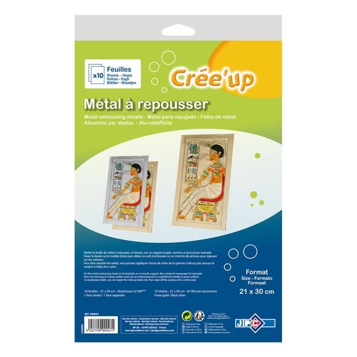 10 feuilles métal à repousser A4 or/argent - Cdiscount Beaux-Arts et ...