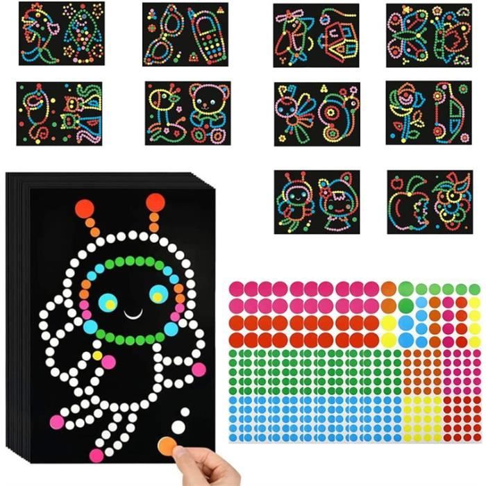 Lot de 10 Gommettes Rondes Autocollantes Atelier gommettes Autocollant ...