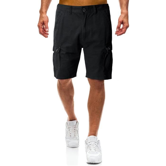 Short Homme Cargo Vintage en Coton Militaire Casual été Jogging Sport ...