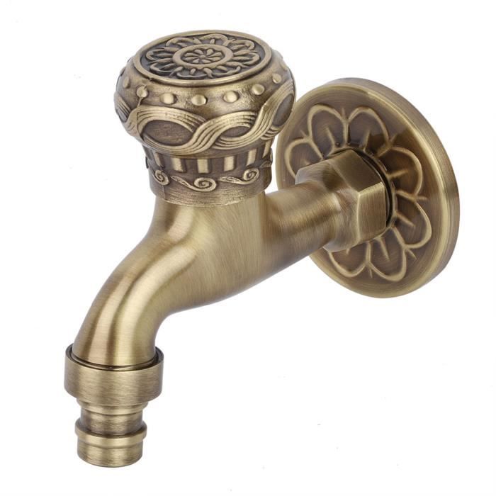 Qiilu Robinet de machine à laver Robinet d'eau fixé au mur de machine à ...