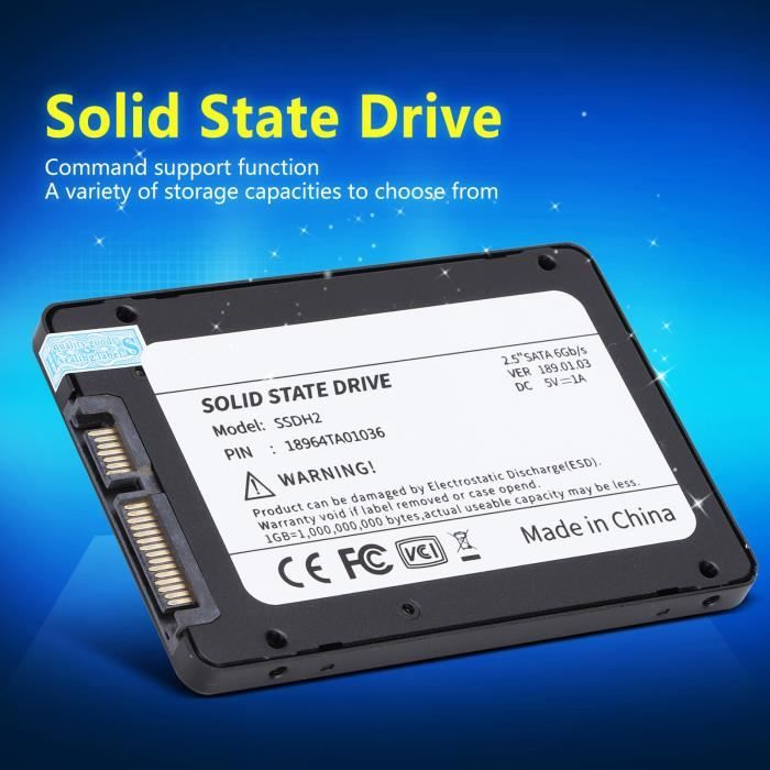 NAK SSD interne BU KING Disque dur en métal noir haute vitesse SSD 2,5 ...