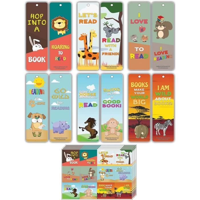 Inspirer Lecture Habit Animaux Signets Pour Les Enfants (60-Pack ...