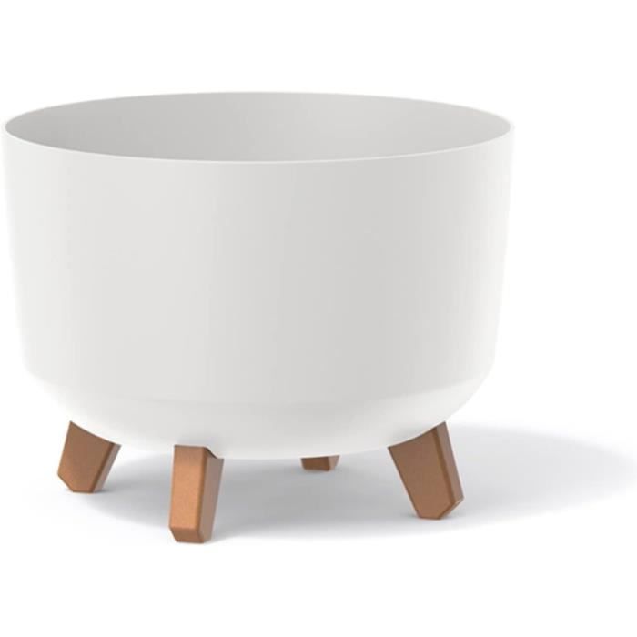 Cache-pot bas 9,8 L avec pieds amovibles et insert 290 mm, blanc[H10968 ...