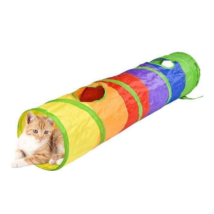 MOGOI Jouet de chat Tunnel pour chat à passe unique couleur pliable ...