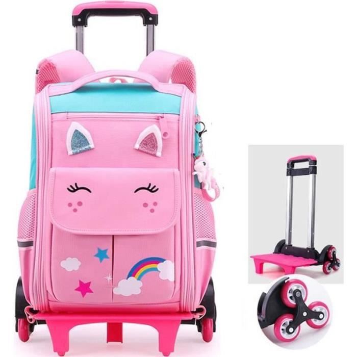 Enfants Sac Cartable a Roulette a Dos Chariot Cartable Scolaire pour ...