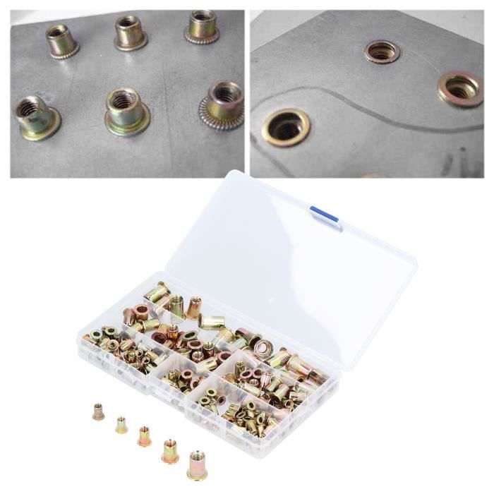 Jeu d'inserts filetés crou à Rivets de Fixation, Ensemble d'inserts Filetés d'écrou à Rivets ...