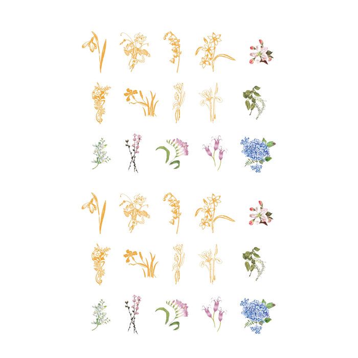 Autocollants de fleurs en PET, 30 feuilles, différents Styles, faciles ...
