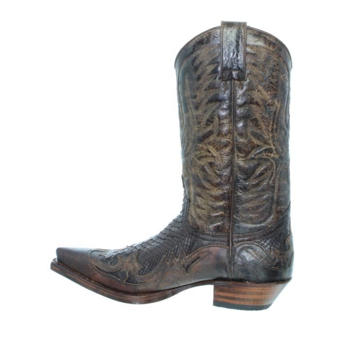 Bottes Santiags homme en cuir Sendra - Marron - Python - Fabrication ...