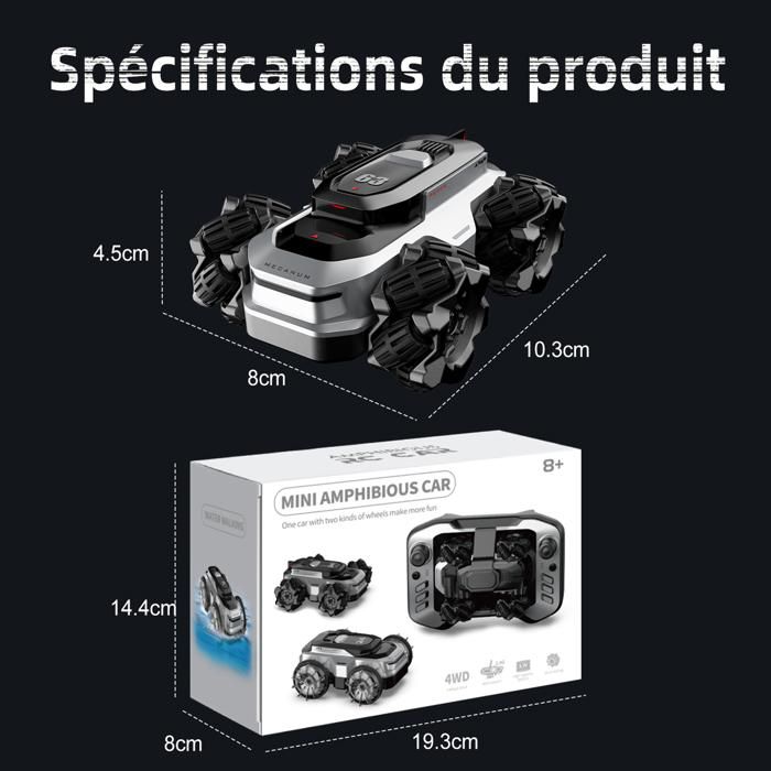 Voiture Télécommandée Amphibie Mini RC | Tout-Terrain | 2,4 GHz ...