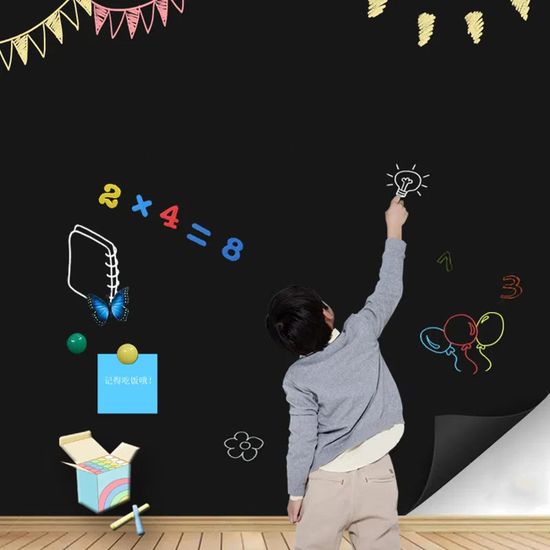 ECELEN-Tableau noir autocollant effaçable pour enfants-Kit avec ...