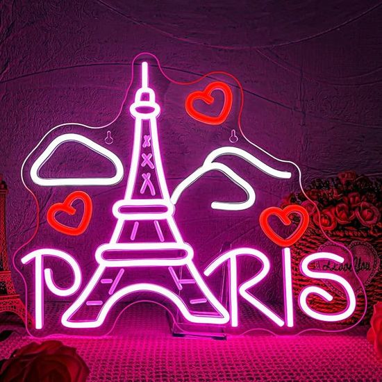 Paris Neon Led, Tour Eiffel Lettre Lumineuse, Neon Mural Dimmable Pour ...