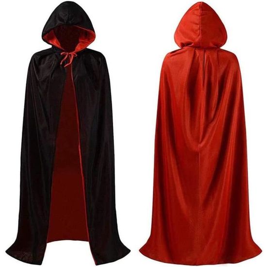 Cape de Vampire d'halloween, Cape de Vampires Noir et Rouge réversible ...