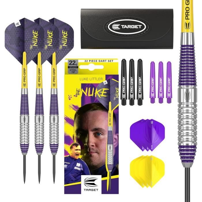Luke Littler Set de fléchettes en Laiton à Pointe en Acier – 22G The e ...