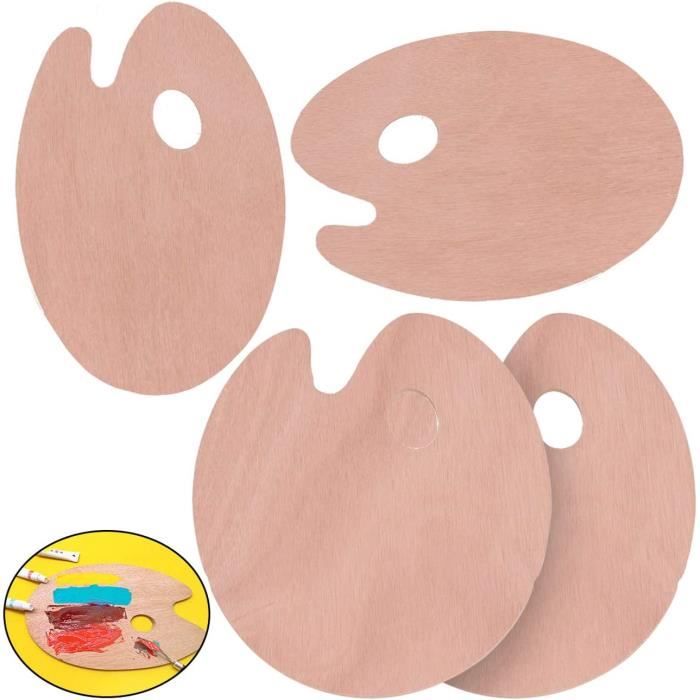 Zliger 4 Pièces Palette De Peinture en Bois,Palette De Peintre De Forme ...