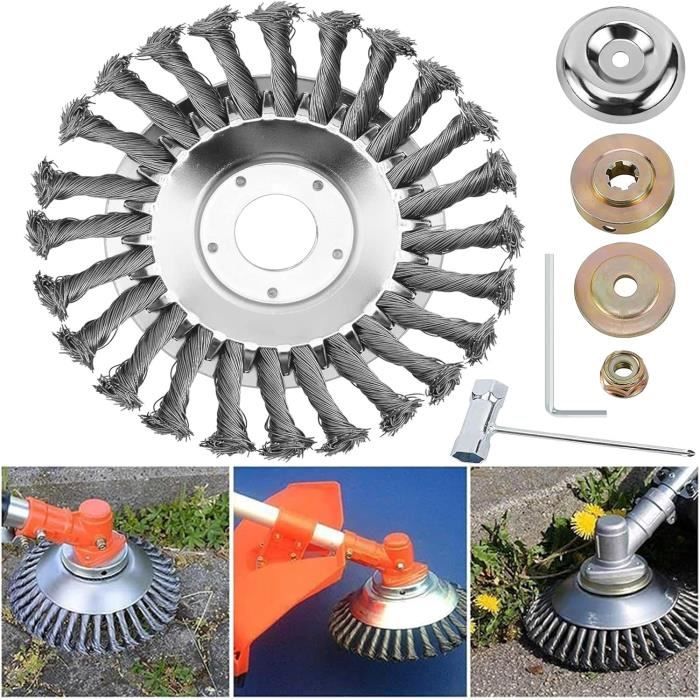 Tête Brosse Débroussailleuse, 200 X 25,4Mm Brosse De Désherbage Pour Débroussailleuse Avec ...