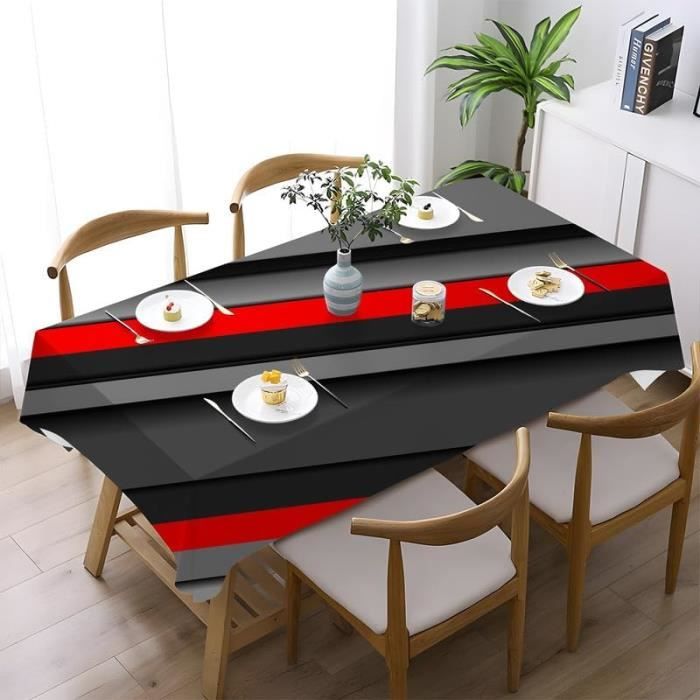 Nappe Rouge Et Noir Nappe De Table Durable Imperméable Réutilisable ...