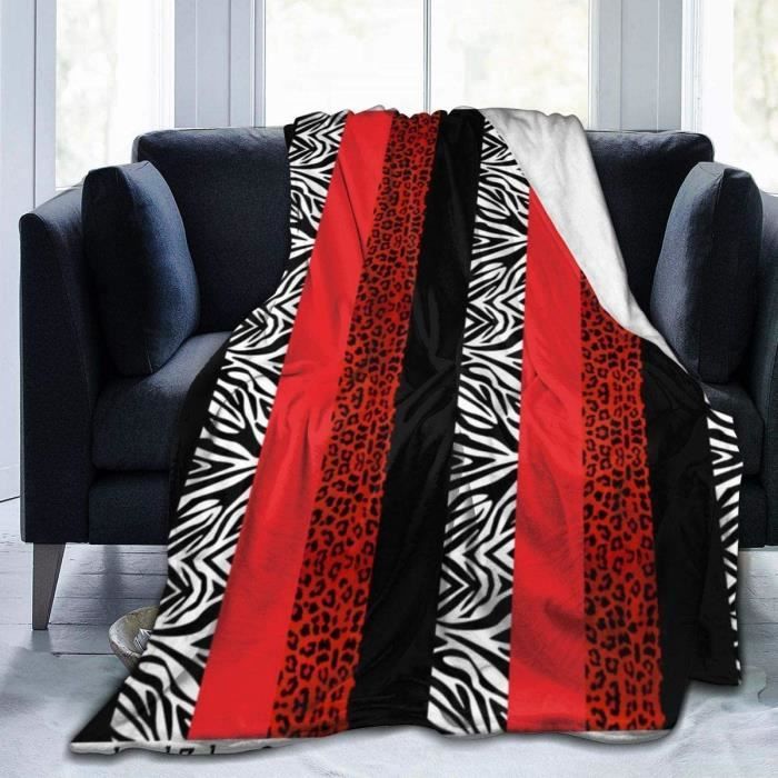 Prt animal personnalisé léopard et zèbre rouge Plaid50x40pouce[12524 ...