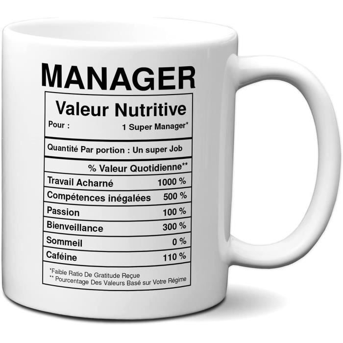 TasseMug CollègueManager Valeur Nutritive Idée Cadeau Patron Travail ...