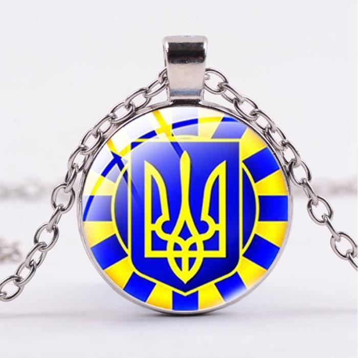 Carte collier,Ukraine Embleme Carte Drapeau Pendentif Colliers ...