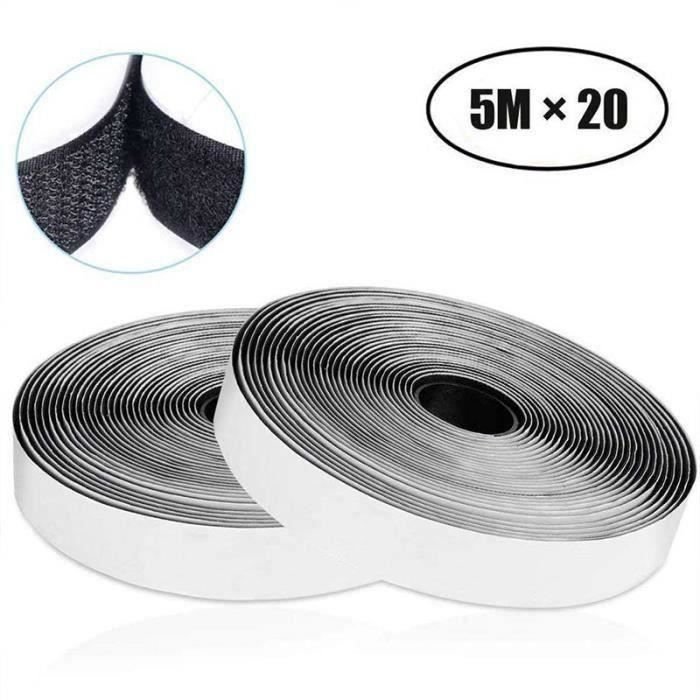 Bande Agrippante Adhésive, Velcro Ruban Adhésif [5M × 2CM] Forte ...