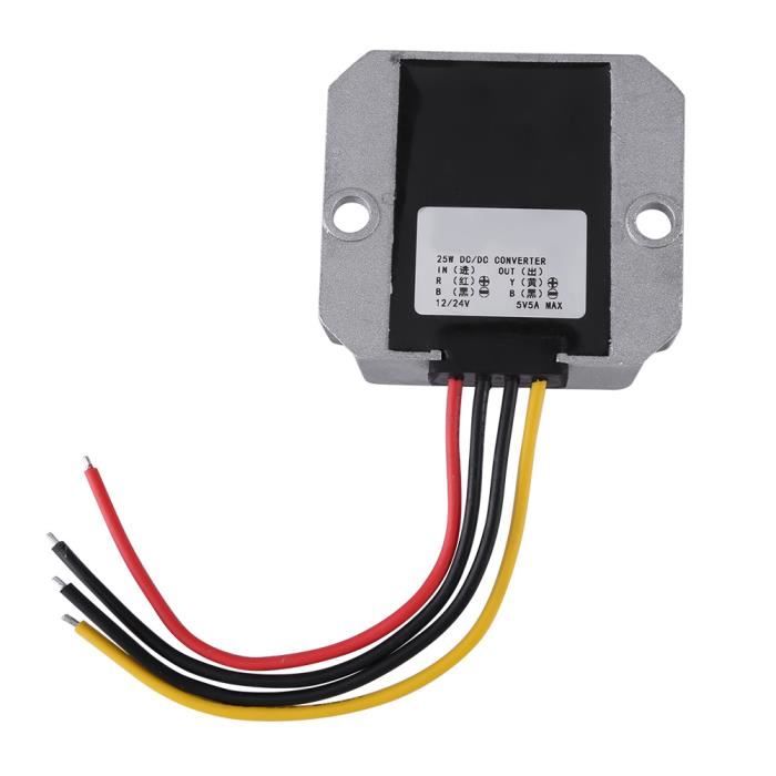 Cikonielf Convertisseur de voiture DC-DC DC-DC 12V/24V à 5V 5A 25W ... Cikonielf Convertisseur de voiture DC-DC DC-DC 12V/24V à 5V 5A 25W ...
