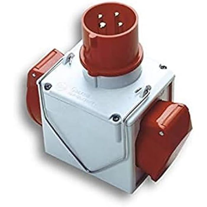 Adaptateur Industrielle Double Fiche - FANTON - 3P + T 16 A CEE Rouge ...