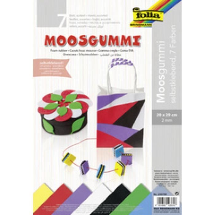 Folia Gommette en mousse BASIC, autocollant, 7 feuilles 0,000000 Noir ...