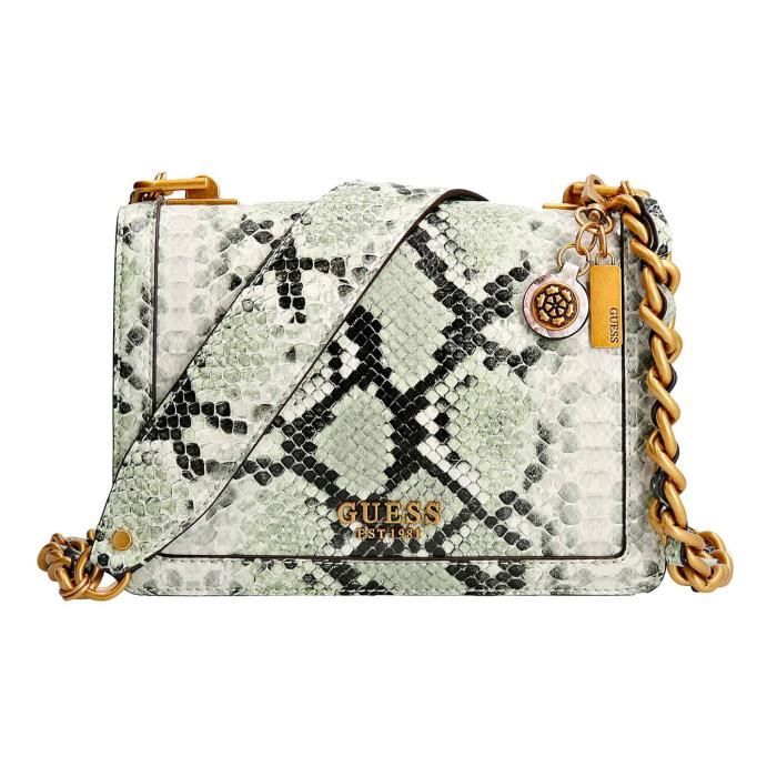 GUESS Abey Crossbody Flap Sage Python [180646] - sac à épaule bandoulière sacoche Orange ...