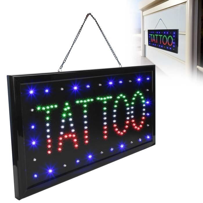 Signe LED de tatouage Signe LED de Magasin de Tatouage Signe Ouvert de ...