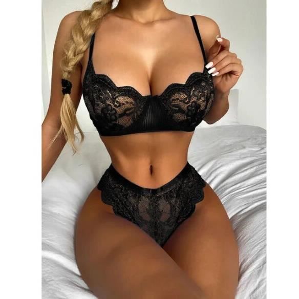 Ensemble Soutien Gorge Et Culotte En Dentelle Pour Femmes Sous