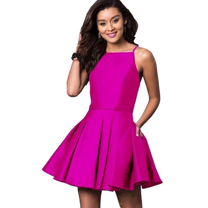 Robe OPJC3 courte en satin Homecoming Aline bretelles robe de bal avec ...