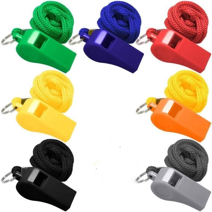 Sifflet Colorés,Sifflets en Plastique 7 Pack Enfants Adultes Sifflets ...