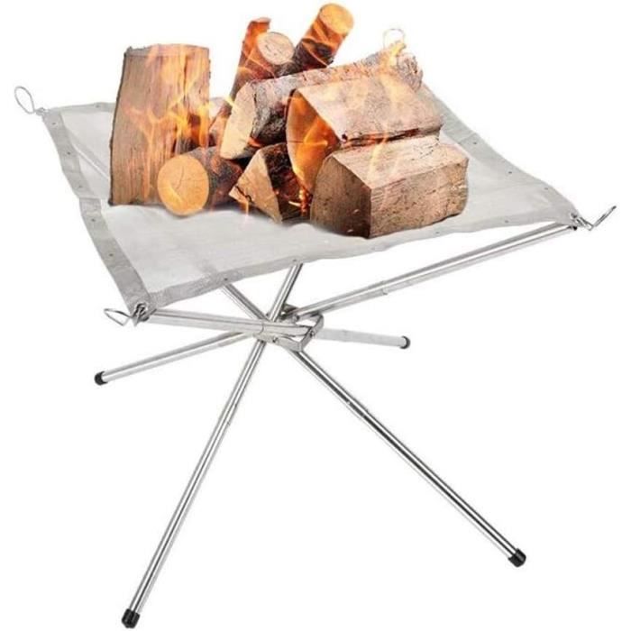 Foyer De Camping Portable, Foyer Pliable En Maille D'Acier Inoxydable ...