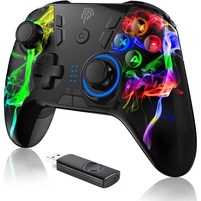 Manette Pc Ps3 Sans Fil Rechargeable, 9110 2,4G Manette Pc Manette ...