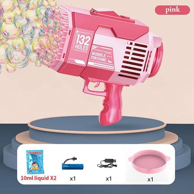 MACHINE A BULLES,132hole-pink-2liquid--Machine À Bulles Électrique ...