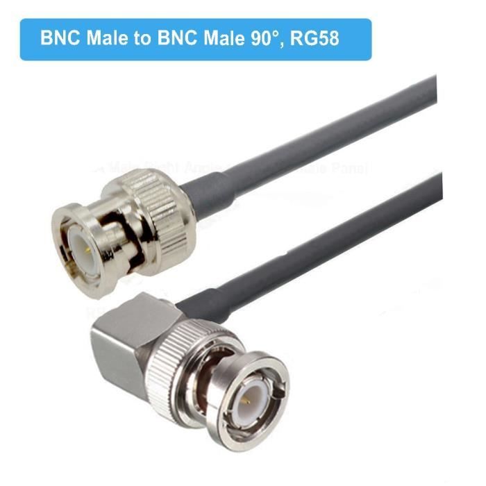 BNC M à BNC FW - 4m - Câble Coaxial RG58 BNC mâle à BNC mâle, connecteur à sertir 50 Ohm, Double ...